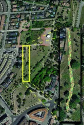 Empedramiento de pasillos de barro en el parque de Fuencarral